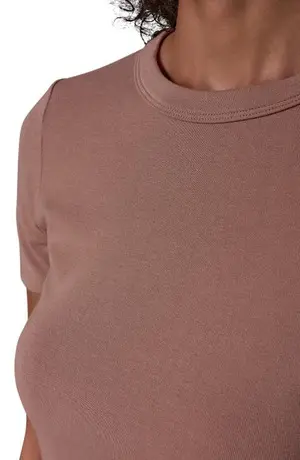 Donna Karan New York Rib Crewneck Tee - Camel
