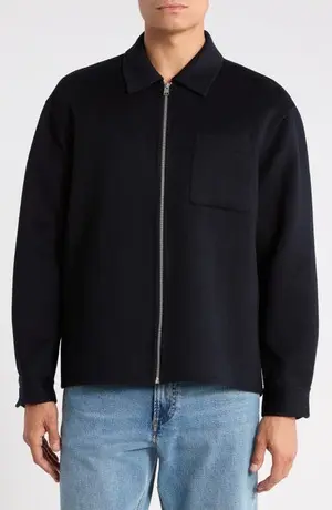 FRAME Double Face Zip Shirt Jacket - Dark Navy