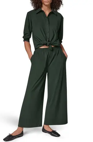 Donna Karan New York Relaxed Mid Rise Ankle Wide Leg Pants