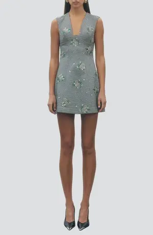 MAUDE CLUB Violette Embroidered Minidress