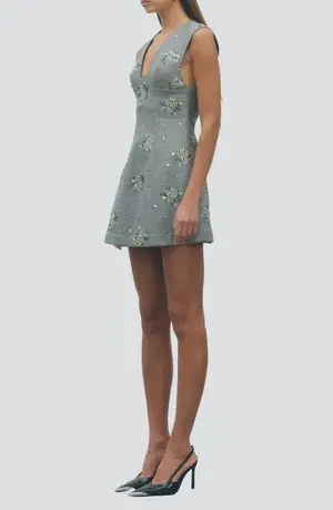 MAUDE CLUB Violette Embroidered Minidress