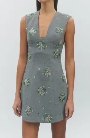 MAUDE CLUB Violette Embroidered Minidress