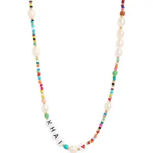 THE SIS KISS Rainbow And Cultured Pearl Beaded Necklace