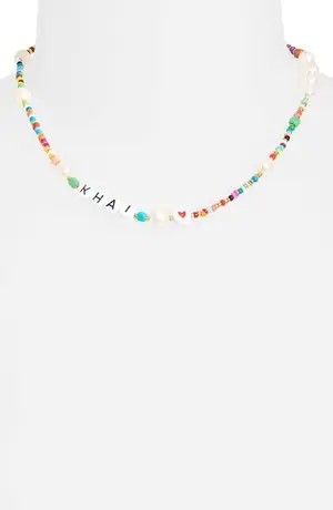 THE SIS KISS Rainbow And Cultured Pearl Beaded Necklace