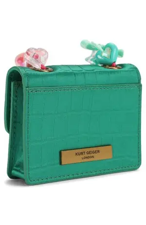 Kurt Geiger Micro Tutti Fruiti Croc Embossed Leather Crossbody Bag