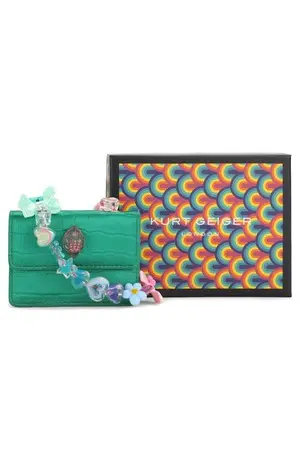 Kurt Geiger Micro Tutti Fruiti Croc Embossed Leather Crossbody Bag