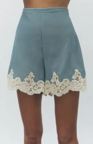 MAUDE CLUB Rora Lace Hem Shorts