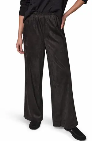 Donna Karan New York Microsuede Mid Rise Wide Leg Pants