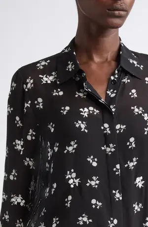 Lafayette 148 New York Scottie Embellished Silk Blouse