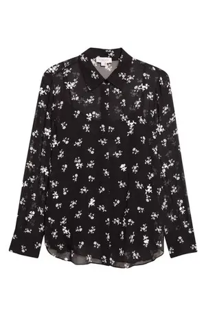 Lafayette 148 New York Scottie Embellished Silk Blouse