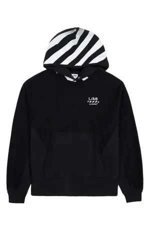 L/AB C/O OFF-WHITE Diagonal Stripe Hoodie - Black