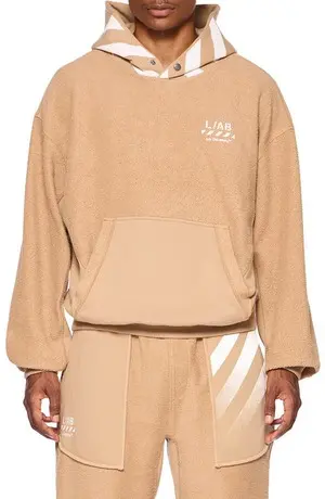 L/AB C/O OFF-WHITE Diagonal Stripe Hoodie - Cornstalk