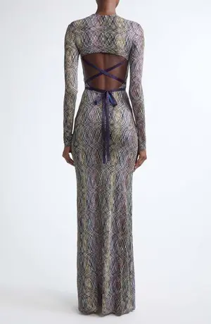 Missoni Space Dyed Metallic Long Sleeve Maxi Dress - Smson