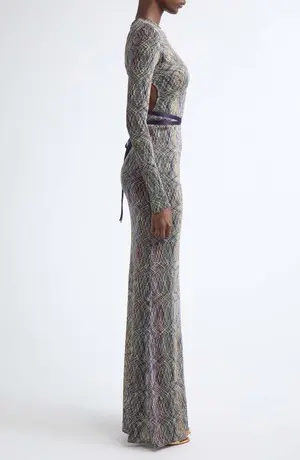Missoni Space Dyed Metallic Long Sleeve Maxi Dress - Smson