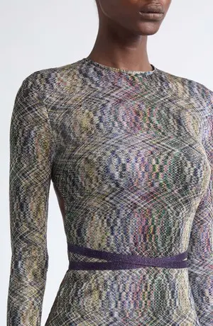 Missoni Space Dyed Metallic Long Sleeve Maxi Dress - Smson