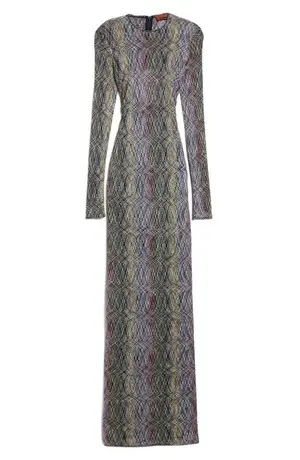 Missoni Space Dyed Metallic Long Sleeve Maxi Dress - Smson
