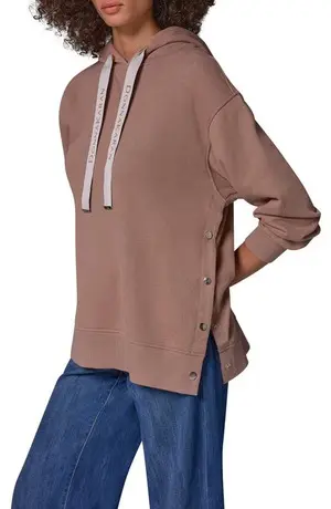 Donna Karan New York French Terry Snap Side Hoodie