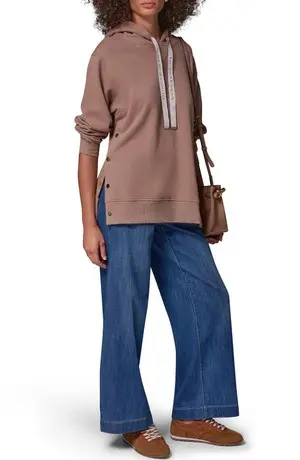 Donna Karan New York French Terry Snap Side Hoodie