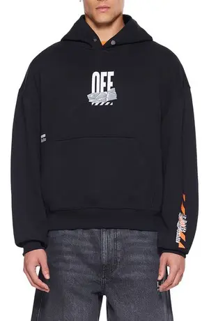 L/AB C/O OFF-WHITE Off Active Duct Tape Hoodie - Black