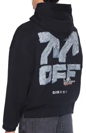 L/AB C/O OFF-WHITE Off Active Duct Tape Hoodie - Black