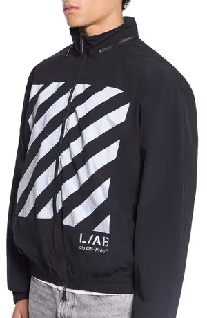 L/AB C/O OFF-WHITE Reflective Diagonal Windbreaker Jacket