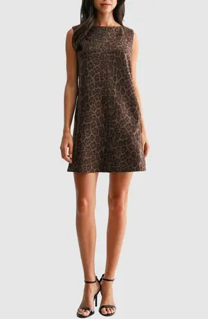 QUINCY MAE Faux Suede Shift Minidress