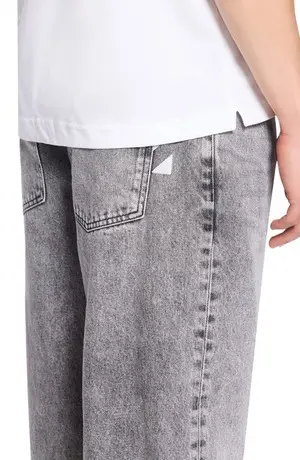 L/AB C/O OFF-WHITE Piped Straight Leg Jeans - Smoke Fade