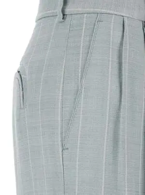 BLAZÉ MILANO Light Blue Trousers With Striped Motif In Viscose - Multicolor
