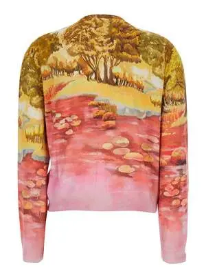 Versace Cardigan 'naturist Print' With Natural Silk Print For - Multicolor