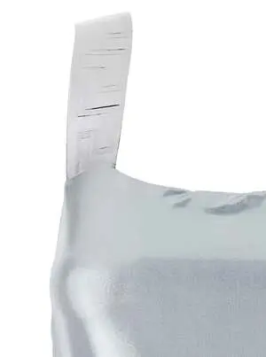 Versace One-piece Swimsuit With Greca Detail On The Straps In Stretch Tech Fabric For - Silver