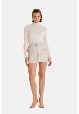FURNIQ UK Leather Fashion Skirt