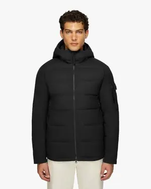 QUARTZ CO. Franklin Edition | Hooded Down Midweight Jacket - Black