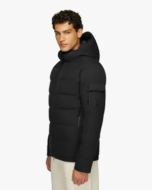 QUARTZ CO. Franklin Edition | Hooded Down Midweight Jacket - Black