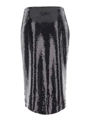 TOM FORD Blue Skirt With All-over Sequins In Stretch Tech Fabric For - Multicolor