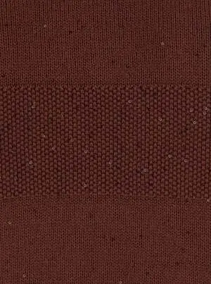 Brunello Cucinelli Brown Crewneck Sweater With Net Knit In Cotton Blend For - Multicolor