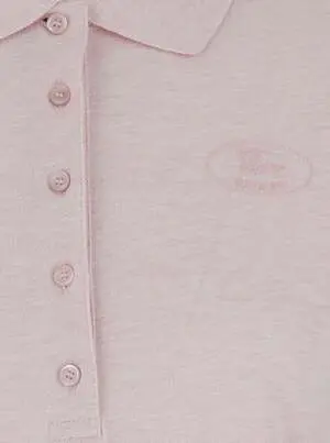 Burberry Pink Dress With Polo Collar And Front Logo In Cotton For - Multicolor