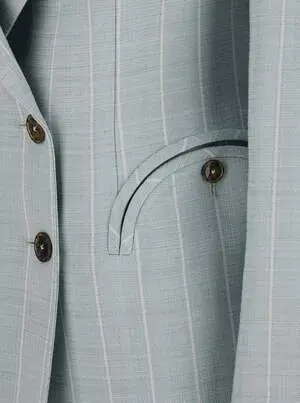 BLAZÉ MILANO After You' Light Double-breasted Jacket With Peak Revers And Striped Motif In Viscose Blend For - Blue