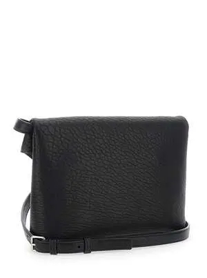 Saint Laurent Black Crossbody Bag With Envelope Design And Cassandre Plaque On Front In Grained Leather For - Multicolor