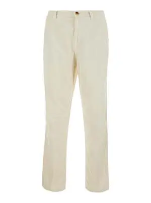 Brunello Cucinelli Beige Pants With Belt Loops And Button And Zip Closure On The Front In Corduroy For - Multicolor