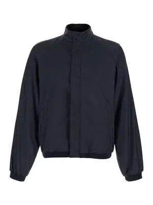 Gucci Black Jacket With High Collar And Hidden Web Stripe On The Closure In Tech Fabric - Multicolor