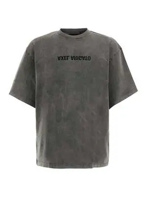 Axel Arigato Distort T-shirt With Washed Effect And Cotton, Black Color - Multicolor