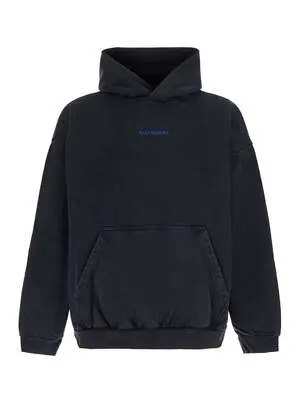 Balenciaga Hoodie With Fixed Hood And Logo Lettering On The Front And Back In Cotton - Black
