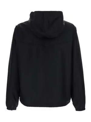 Versace Black Jackets With Front Closure In Tech Fabric For