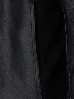 Gucci Black Jacket With High Collar And Web Stripe On The Sleeves In Leather For