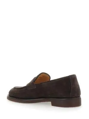 Brunello Cucinelli Brown Loafers With Tone-on-tone Stitching In Suede For - Multicolor
