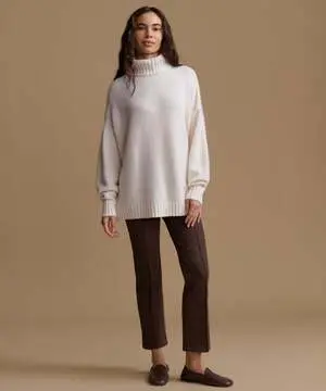 Jenni Kayne Cashmere Porter Turtleneck Top - Ivory