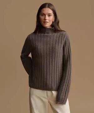 Jenni Kayne Rowan Turtleneck Top - Ash