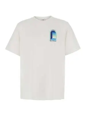 Casablanca White T-shirt With Logo Print On The Front And Back In Cotton For - Multicolor
