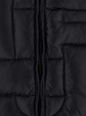 Casablanca Black Down Jacket With Fixed Hood And Monogram Design In Tech Fabric For