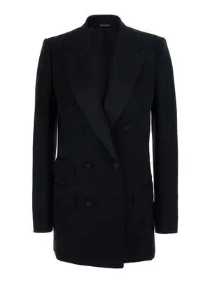 TOM FORD Light Virgin Wool Double Breasted Tuxedojacket
